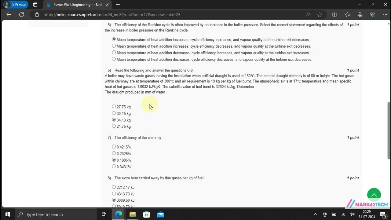 NPTEL Power Plant Engineering Week1 Assignment 1 Solution August 2024 ...