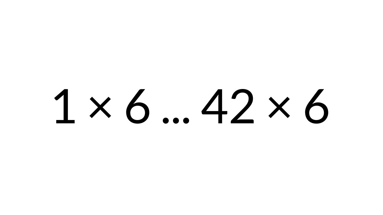 Multiplication Table Times 6 From 1 X 6 To 42 X 6 In Order Silent multiplication-table-times-6-from-1-x-6-to-42-x-6-in-order-silent