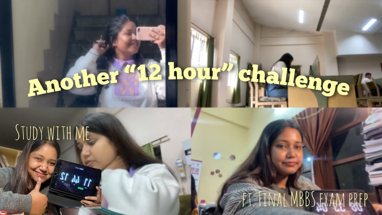 12 hour study vlog, study with me, medical/ MBBS student, gov med ...