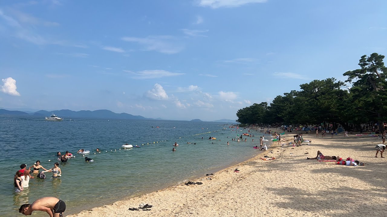 Omimaiko Beach ️近江舞子ビーチ🏖-Live🇯🇵1-Biwako Lake, Otsu, Shiga, 琵琶湖 滋賀 日本 湖 ...