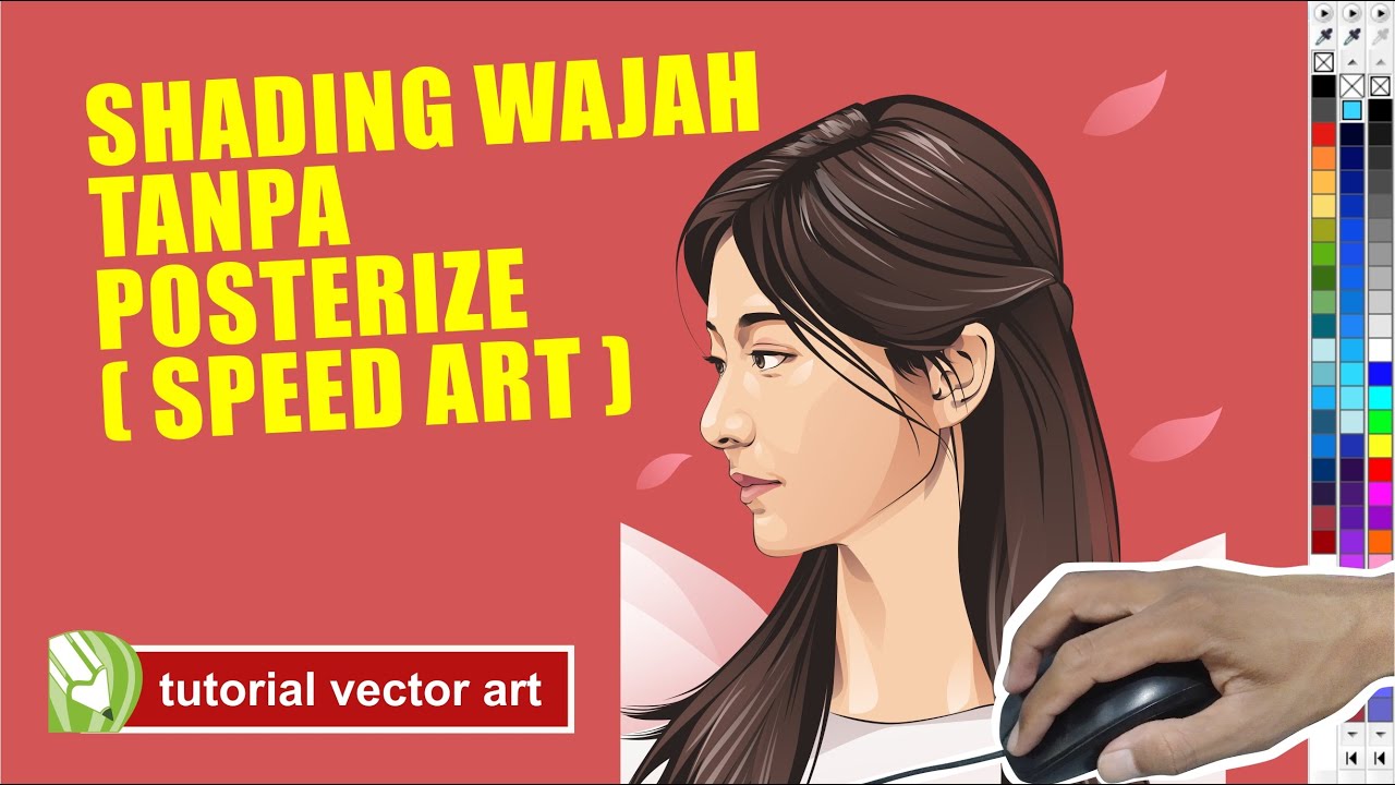 pola shading vector wajah tanpa posterize, posisi hadap samping ...