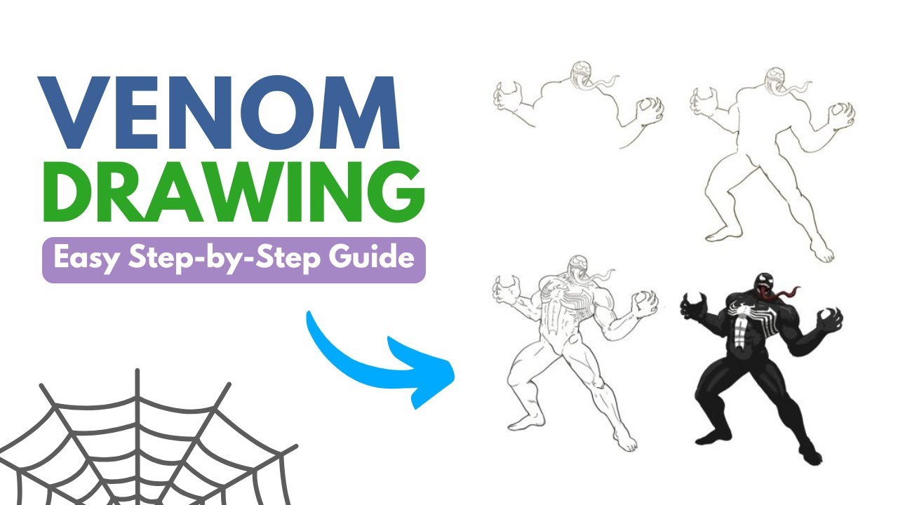 How to Draw Venom – A Step-by-Step Guide - YouTube
