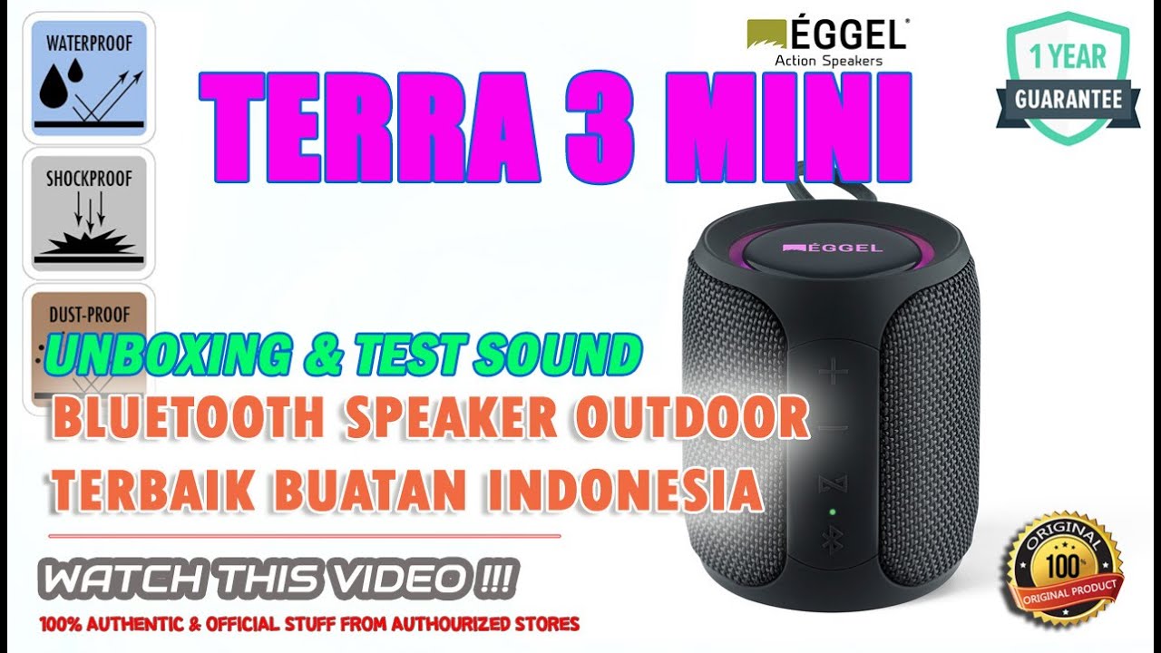 unboxing & test sound review EGGEL TERRA 3 MINI 360 SOUND WATERPROOF ...