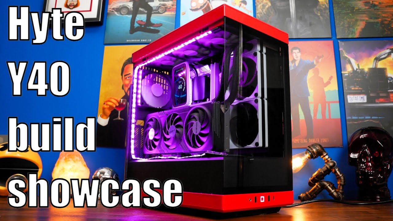 Hyte Y40 PC build timelapse with Hyte fans and Thicc AIO - YouTube