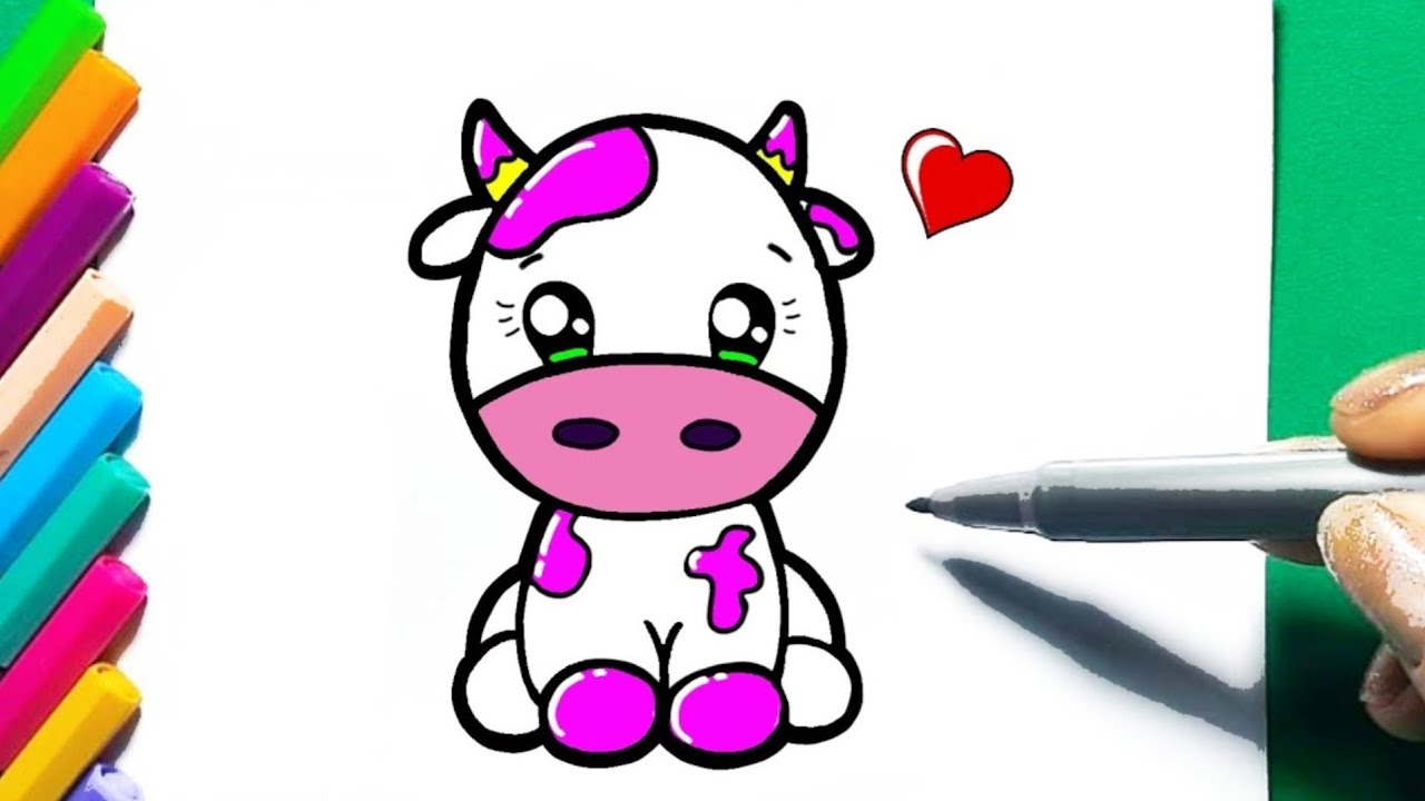 How to draw Kawaii cute Cow | Como desenhar Vaca Kawaii Dibujos Kawaii ...