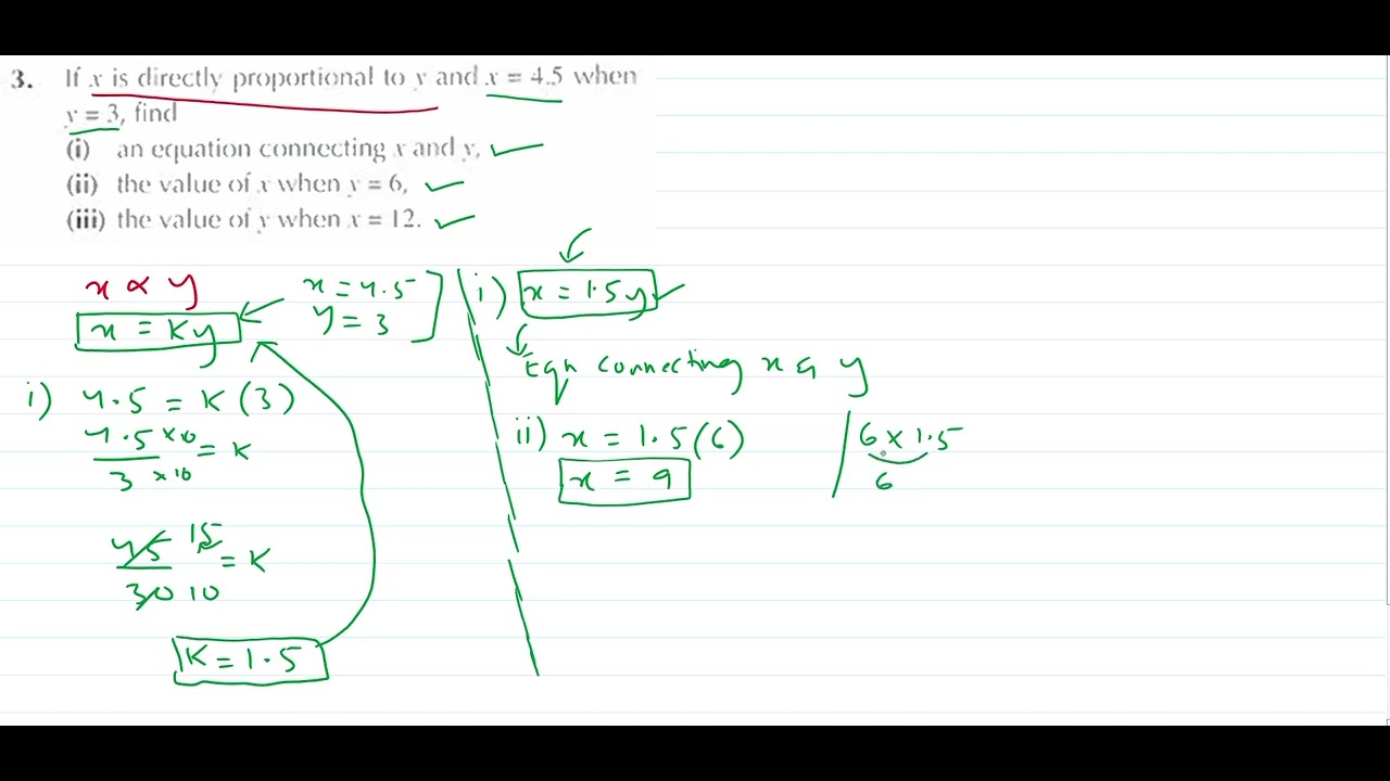 Q3 EX 1A Chapter 1 DIRECT AND INVERSE pg 11 O level math D2 math OXFORD ...