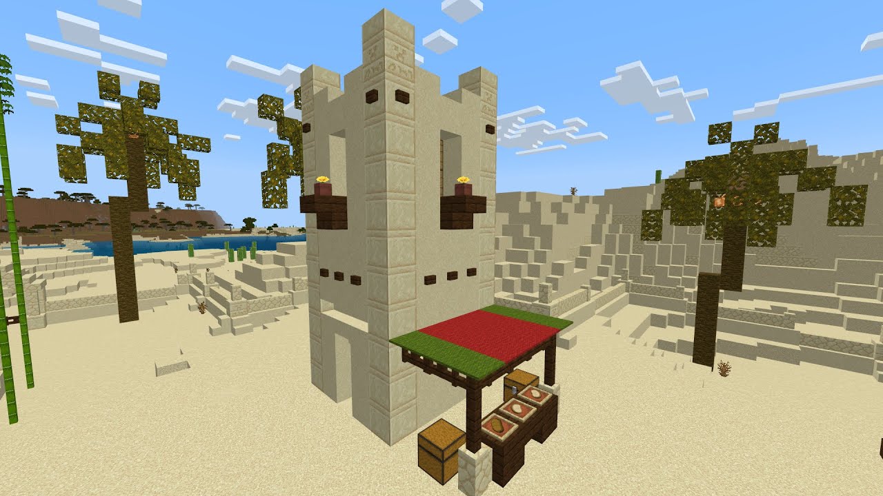 How to Build a Simple Desert Tower in Minecraft - YouTube
