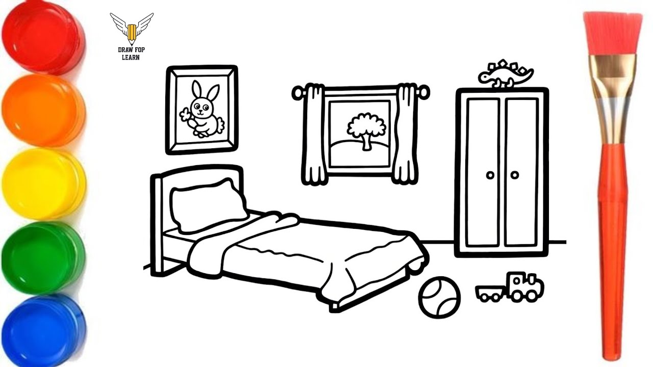 dHow to Draw kids bedroom drawing, Painting and Coloring for Kids ...