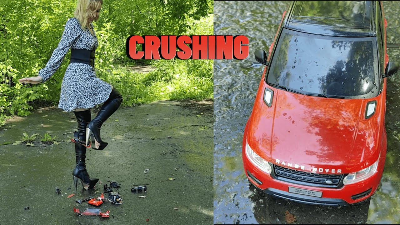 Heavy metal heels of boots crush RANGE ROVER SPORT ! - YouTube