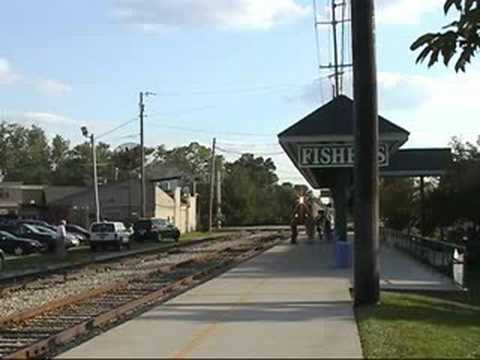 Indiana State Fair Train arriving at Fishers Station - YouTube