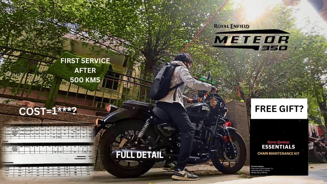 First Service of Meteor 350 | 500 KMS | Full Details of Cost and ...