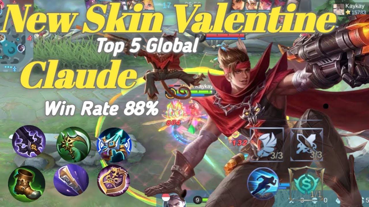 [ New Skin Valentine Claude ]~ GamePlay & Buil by Top 5 globle [KayKay ...