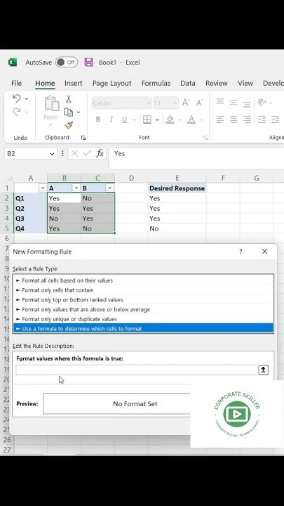 Conditional formatting : Comparing cell values using Rules - YouTube