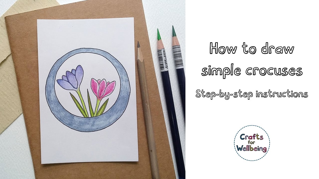 How to draw a simple crocus - step-by-step instructions - YouTube