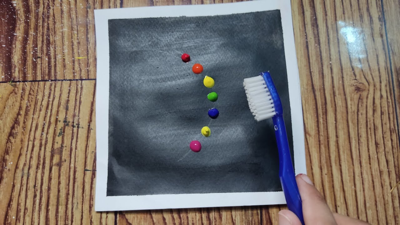 Colourful feather painting using toothbrush || emmz art club - YouTube