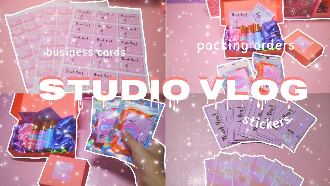 Vlog #007🍒 Studio Vlog / Preparing Shop Stickers / ASMR / Packing ...