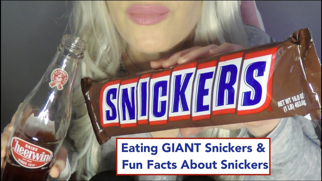 ASMR Eating HUGE SNICKERS BAR | Random Facts About Snickers | Drinking ...