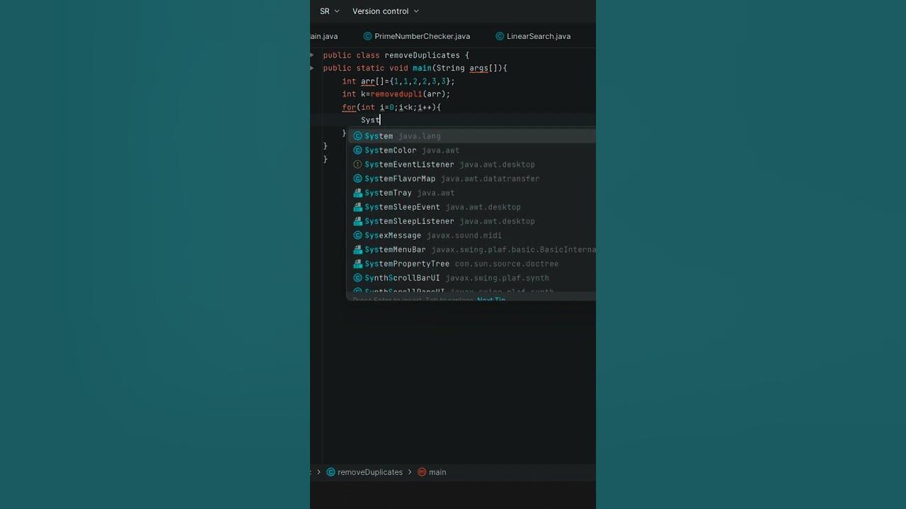 Removing Duplicate Elements from an Array in Java | Striver SDE Sheet | #dsa #ytshorts #shorts ...