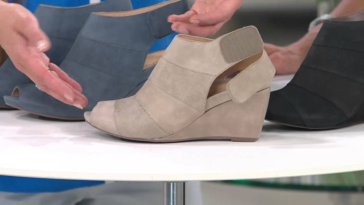 Earthies Nubuck Wedges w/ Adjustable Strap Manza with Nancy Hornback ...