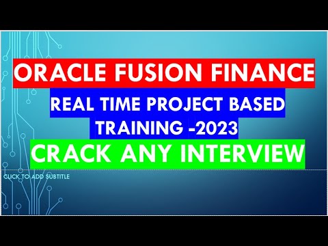 Oracle Fusion Finance real-time Training Only to crack interview-Part2 ...