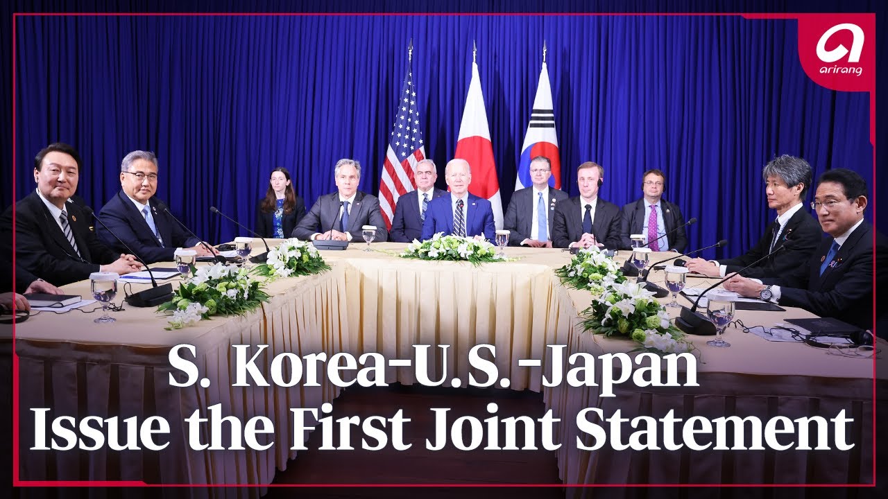 S. Korea-U.S.-Japan Issue the First Joint Statement - YouTube