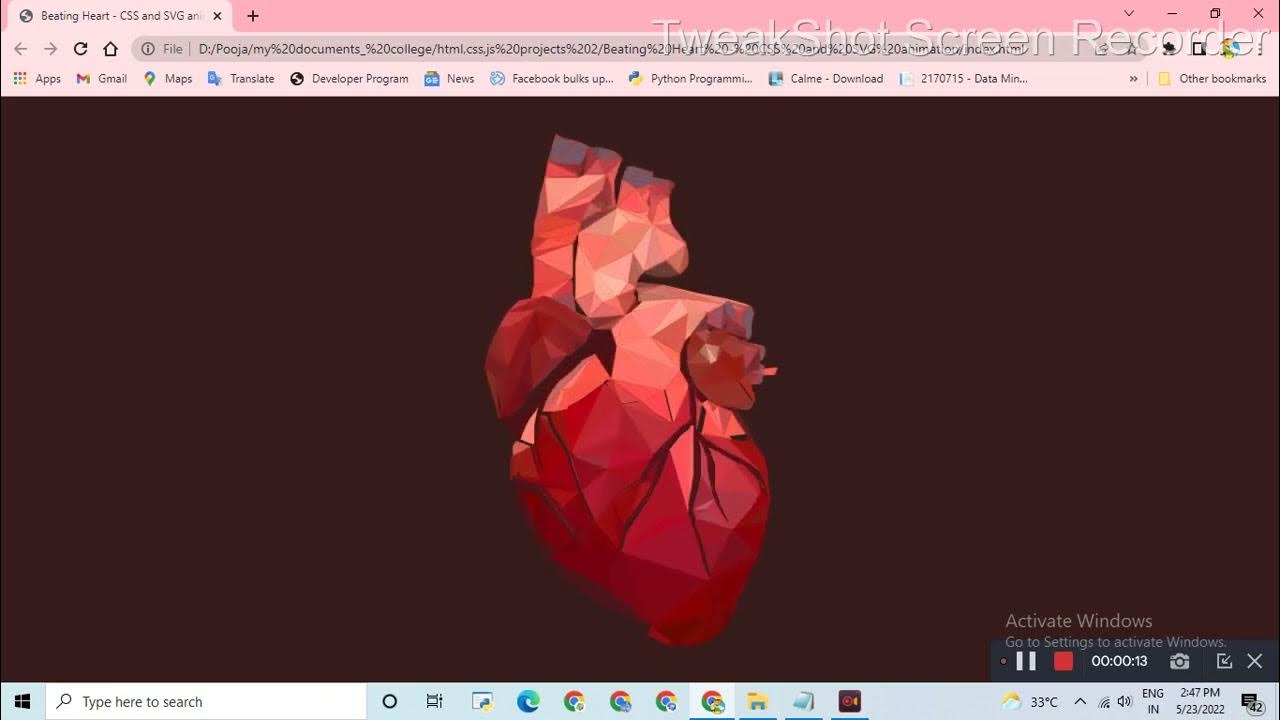beating heart | HTML, CSS, JS projects | Study easier by Pooja Patel | Coding for beginners ...