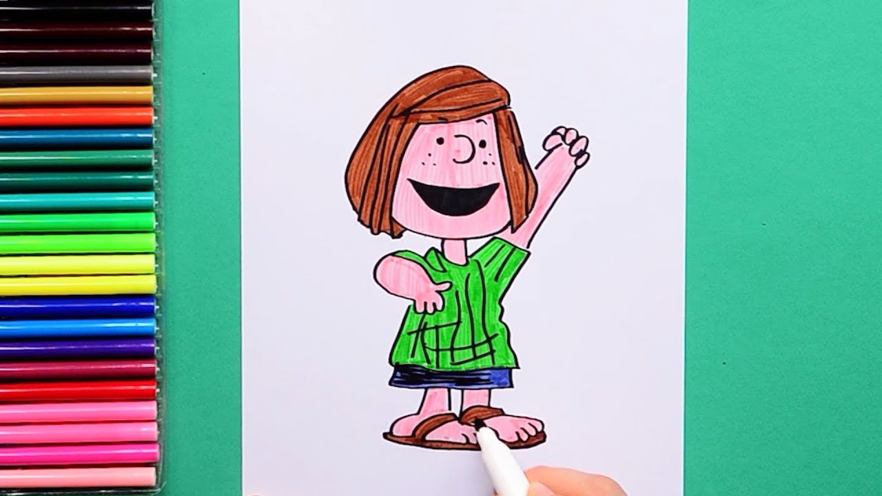How to draw Peppermint Patty [Peanuts Characters] - YouTube