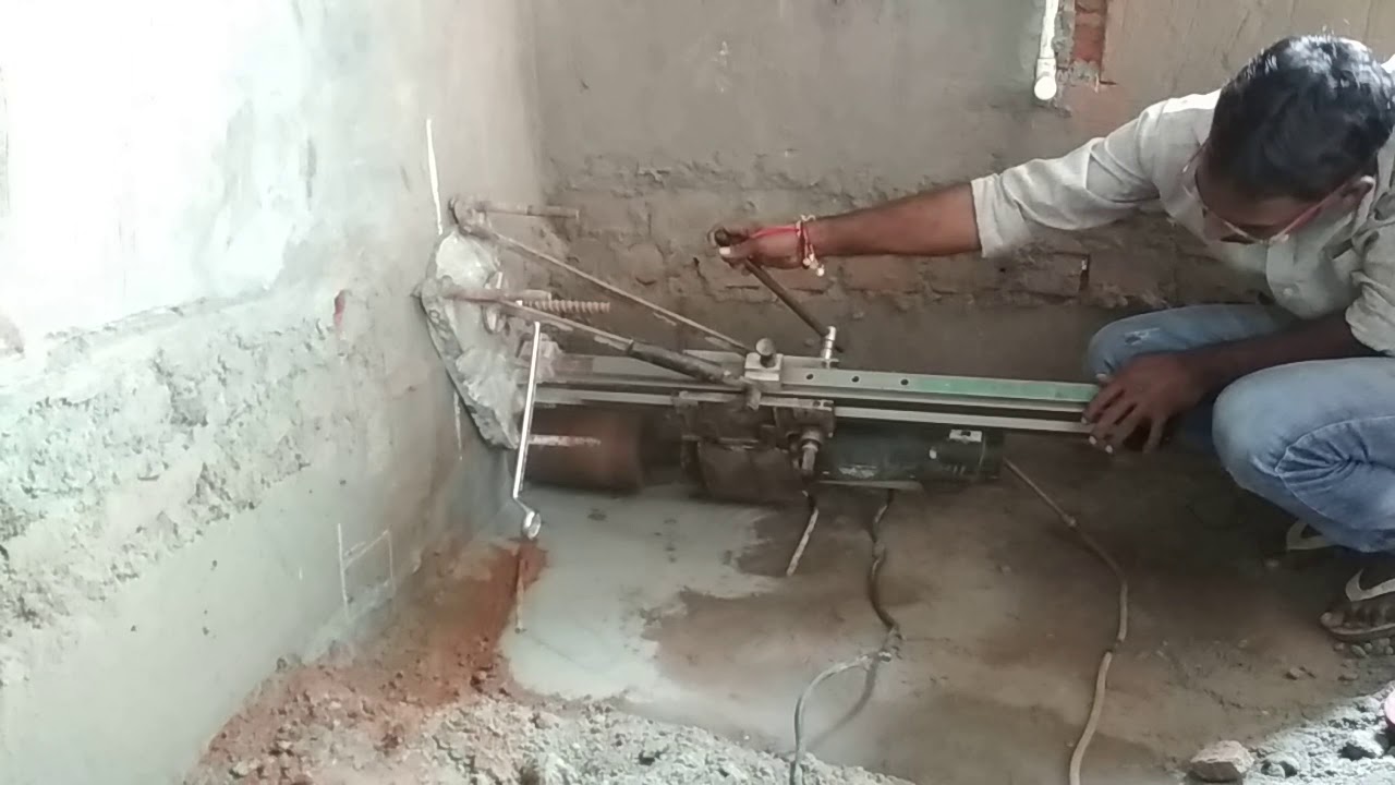 RCC Wall core cutting for plumbing work... - YouTube