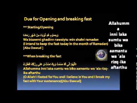 Dua for opening and breaking fast - YouTube