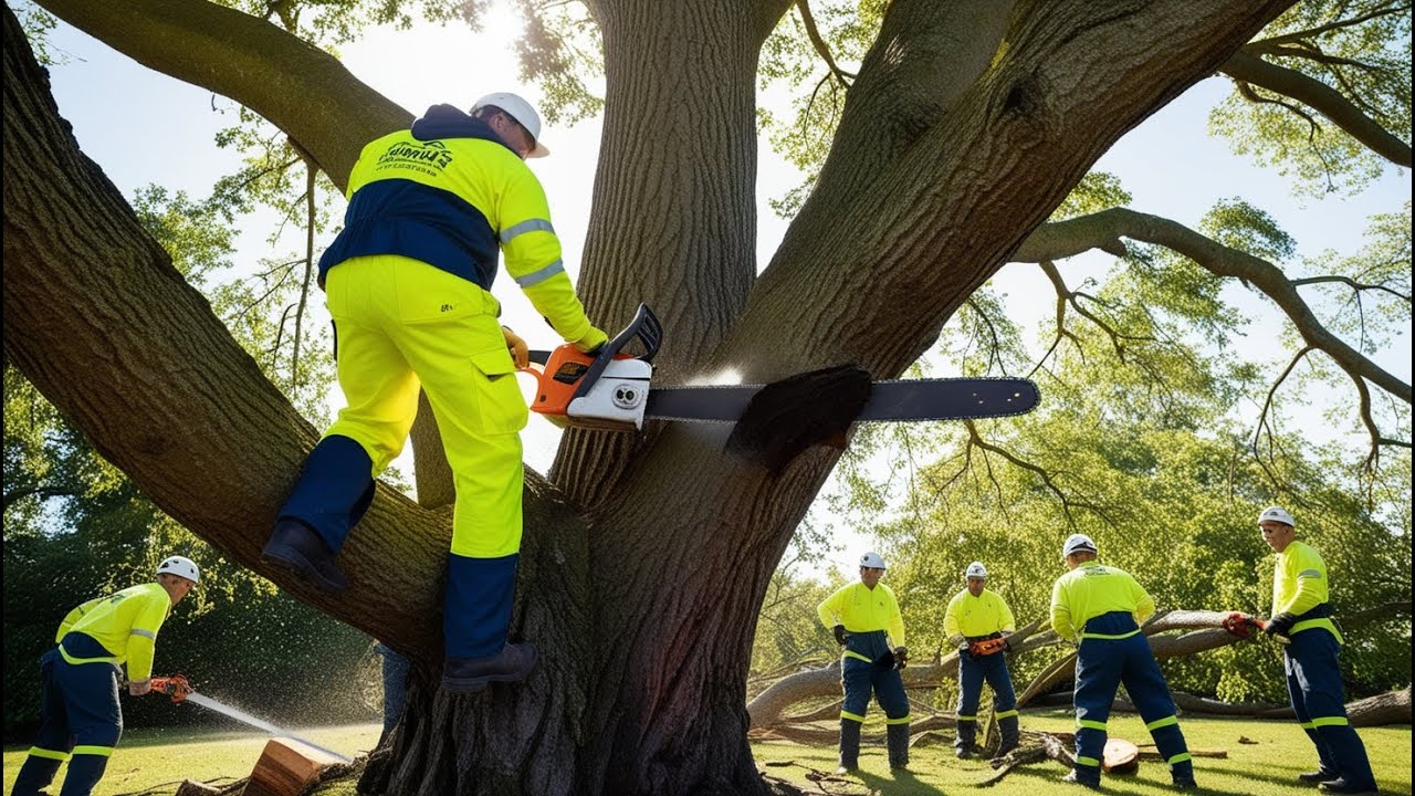 tânsky - Pruning the branches of tall, old trees before the storm - YouTube