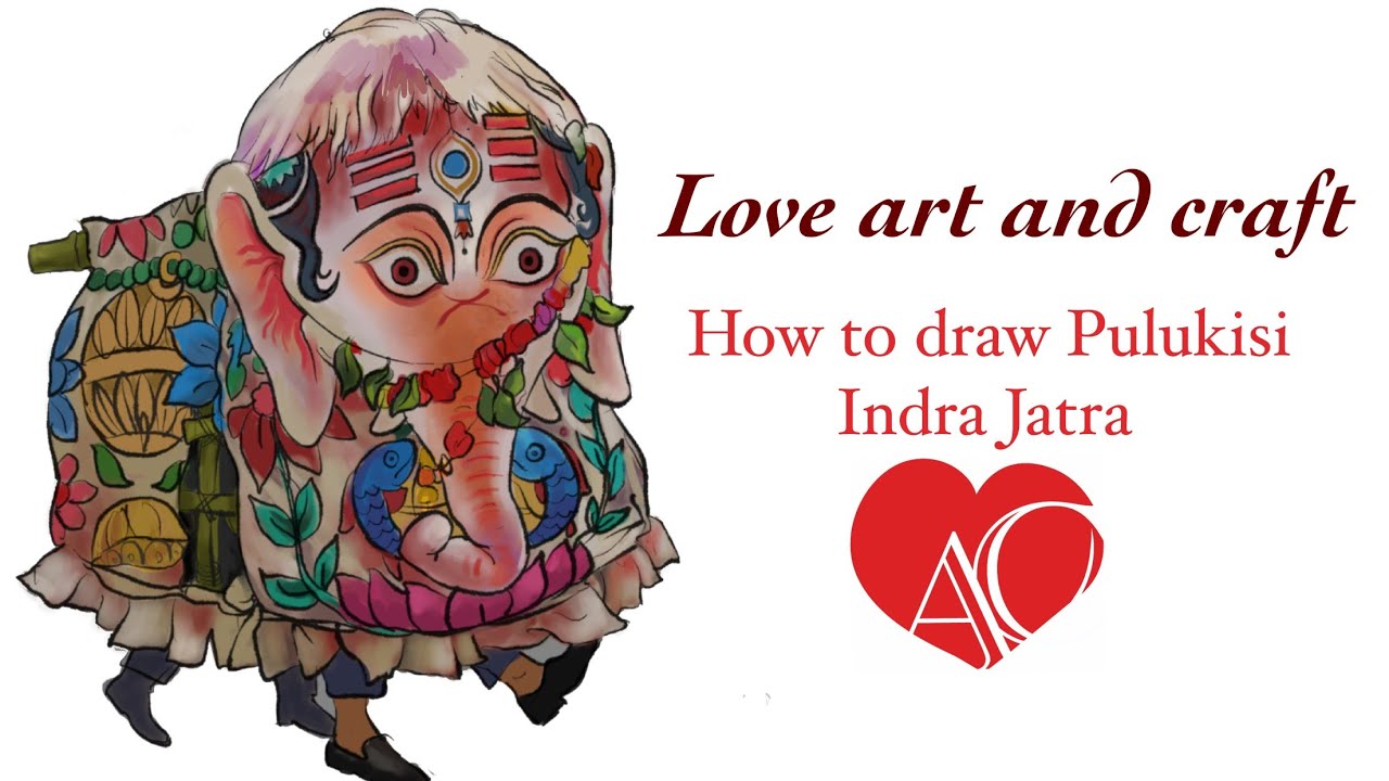How to draw Indra Jatra Pulukisi@Loveartandcraft1#indra jatra#pulukisi ...