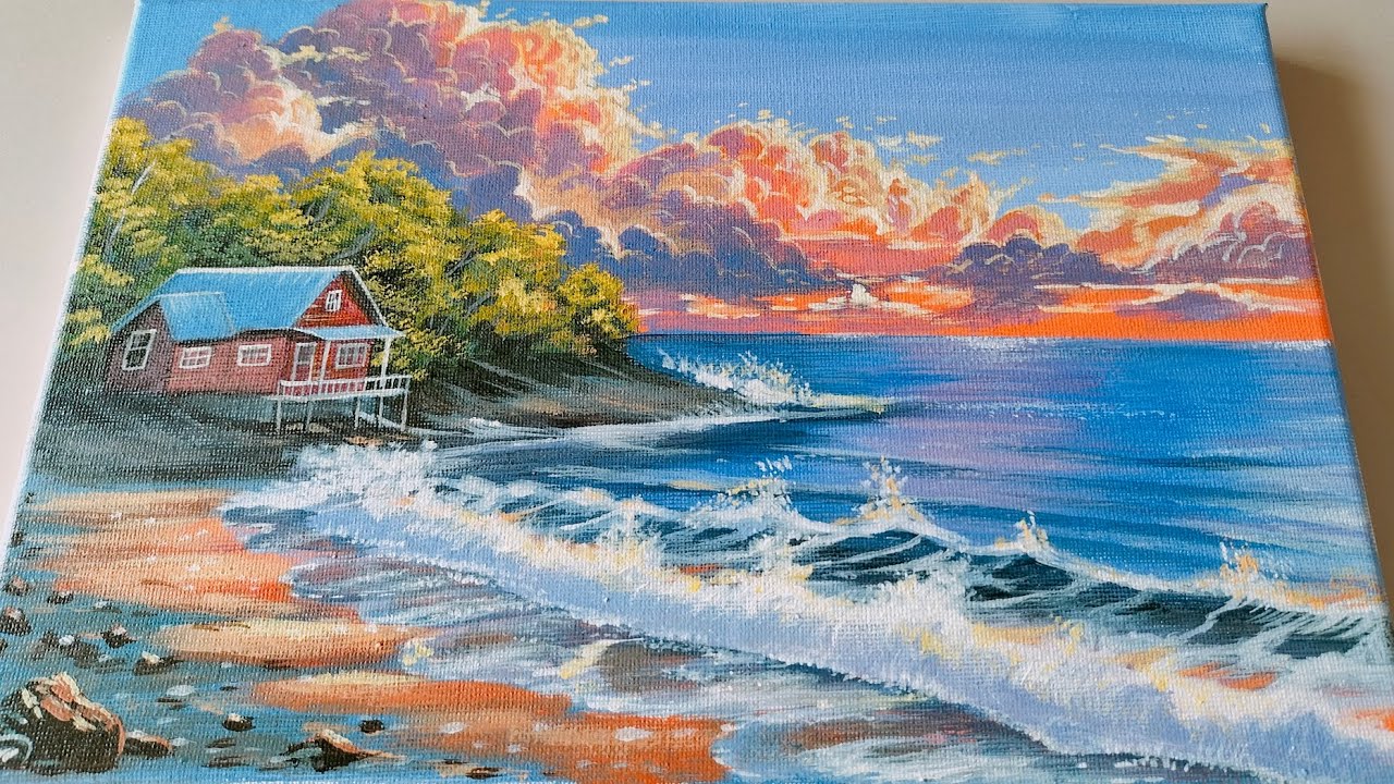 How to Paint Sunset Clouds, Painting Sunset Clouds For Beginners ...