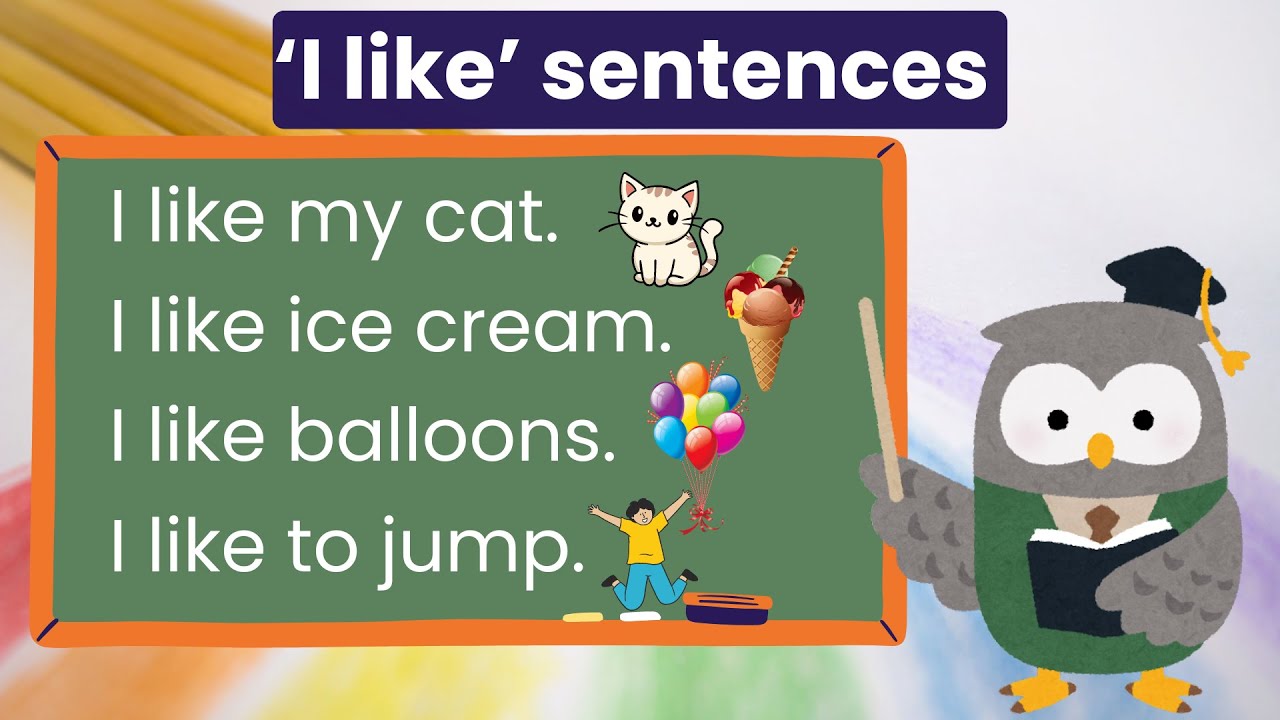 Simple sentences using "I like" | Reading Practice for Kids (Part 2 ...
