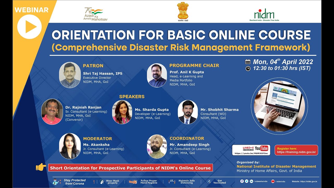 Webinar on Orientation for Basic Online Course - Comprehensive Disaster ...