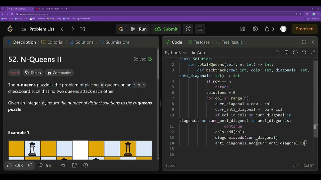 N-Queens ll - Leetcode (Python) - YouTube