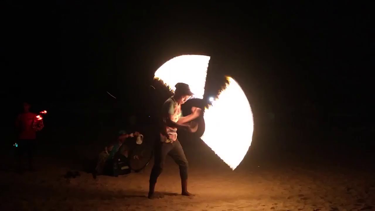 Young Boy Performs Amazing Fire Stunts at an Indian Beach - 1084720 ...
