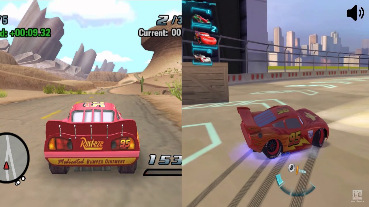 Cars 1 vs Cars 2 Lightning McQueen Side by Side Comparison - YouTube