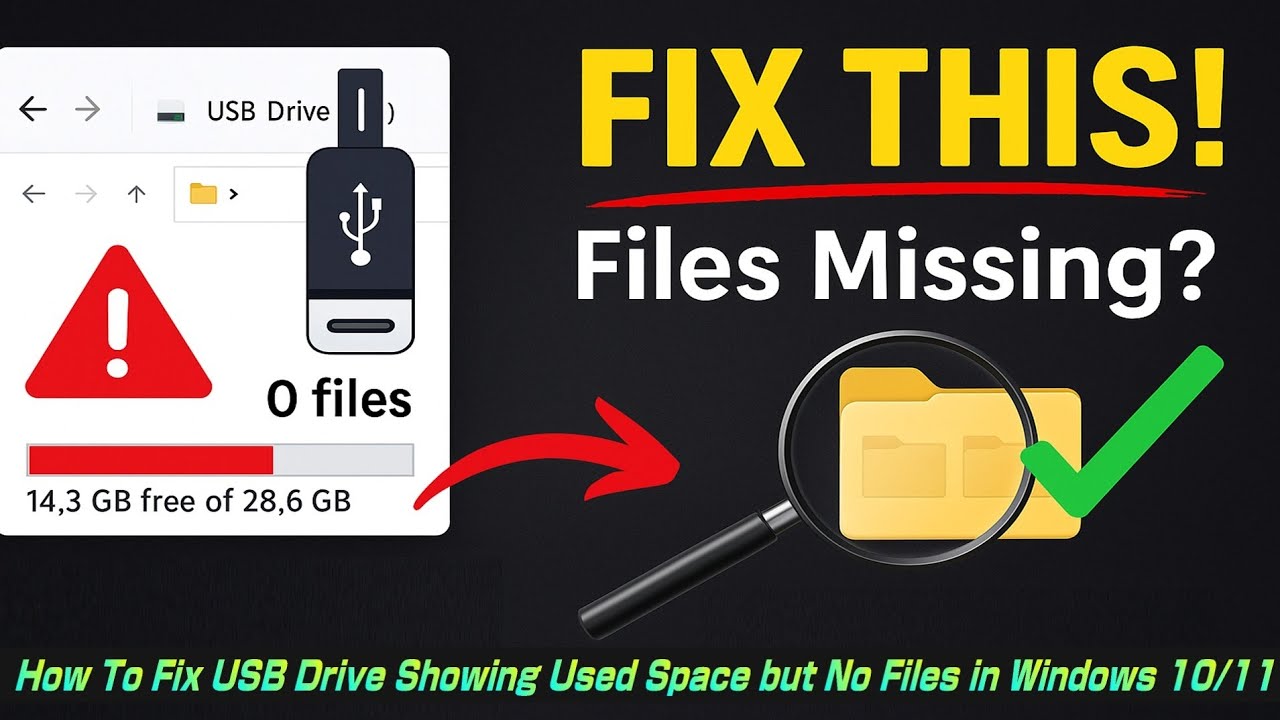 How To Fix USB Drive Showing Used Space but No Files in Windows 10/11 ...
