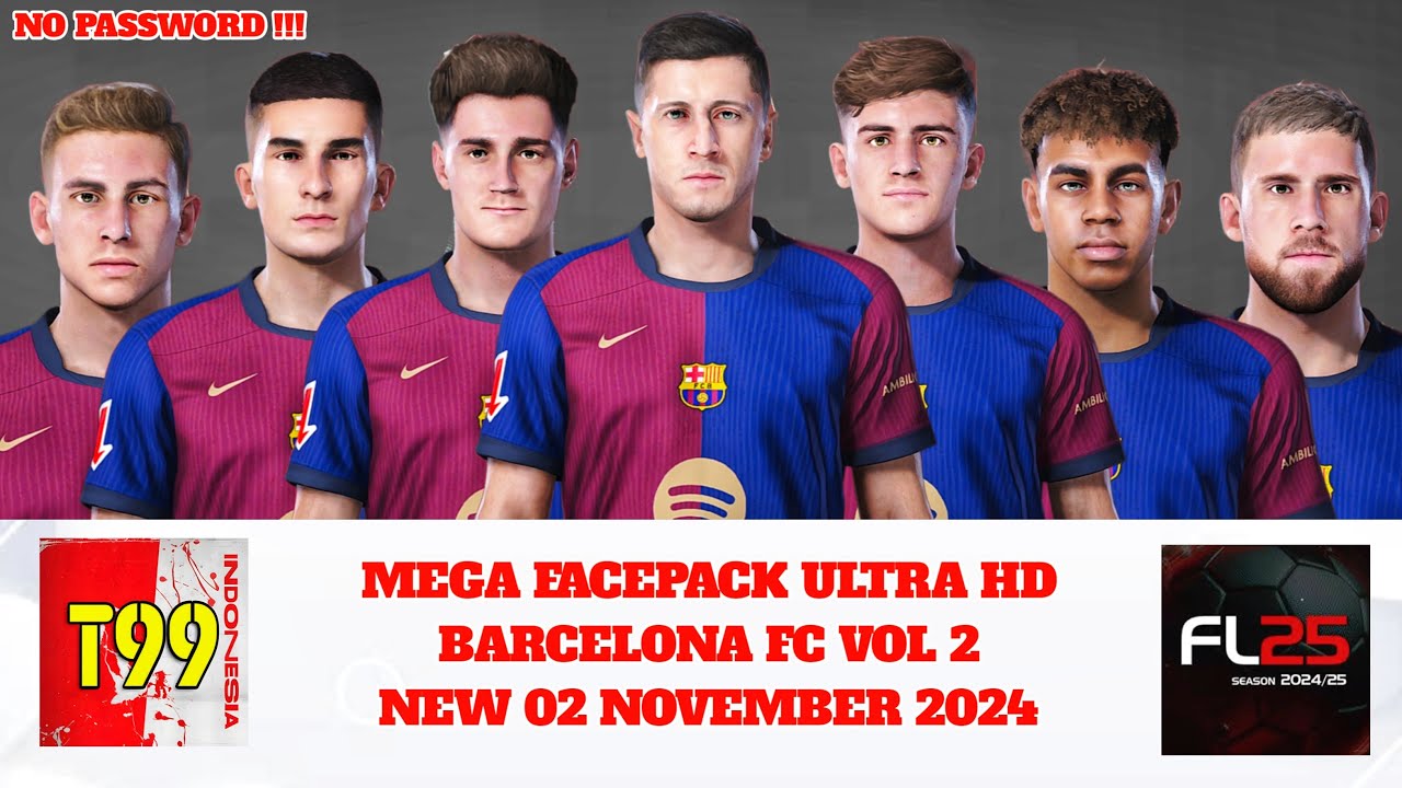 New Mega Facepack Ultra HD Barcelona FC VOL 2 Season 2024 - 2025, PES ...