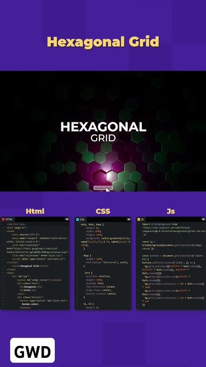 Hexagonal Grid #htmlcssjavascript #html #css #javascript #webdesign #frontend #grid #python ...