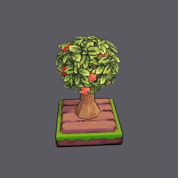 [UModeler_Pixel Farm 3D_Apple Tree] #3d Modeling in #unity with #UModeler. #shorts - YouTube