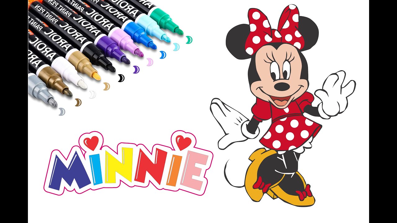 Draw Disney Minnie Mouse Cute step by step Easy | Coloring Step by Step ...