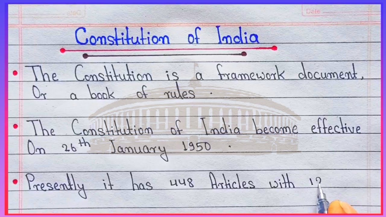 10 Lines Essay On National Constitution Day In English || Constitution ...