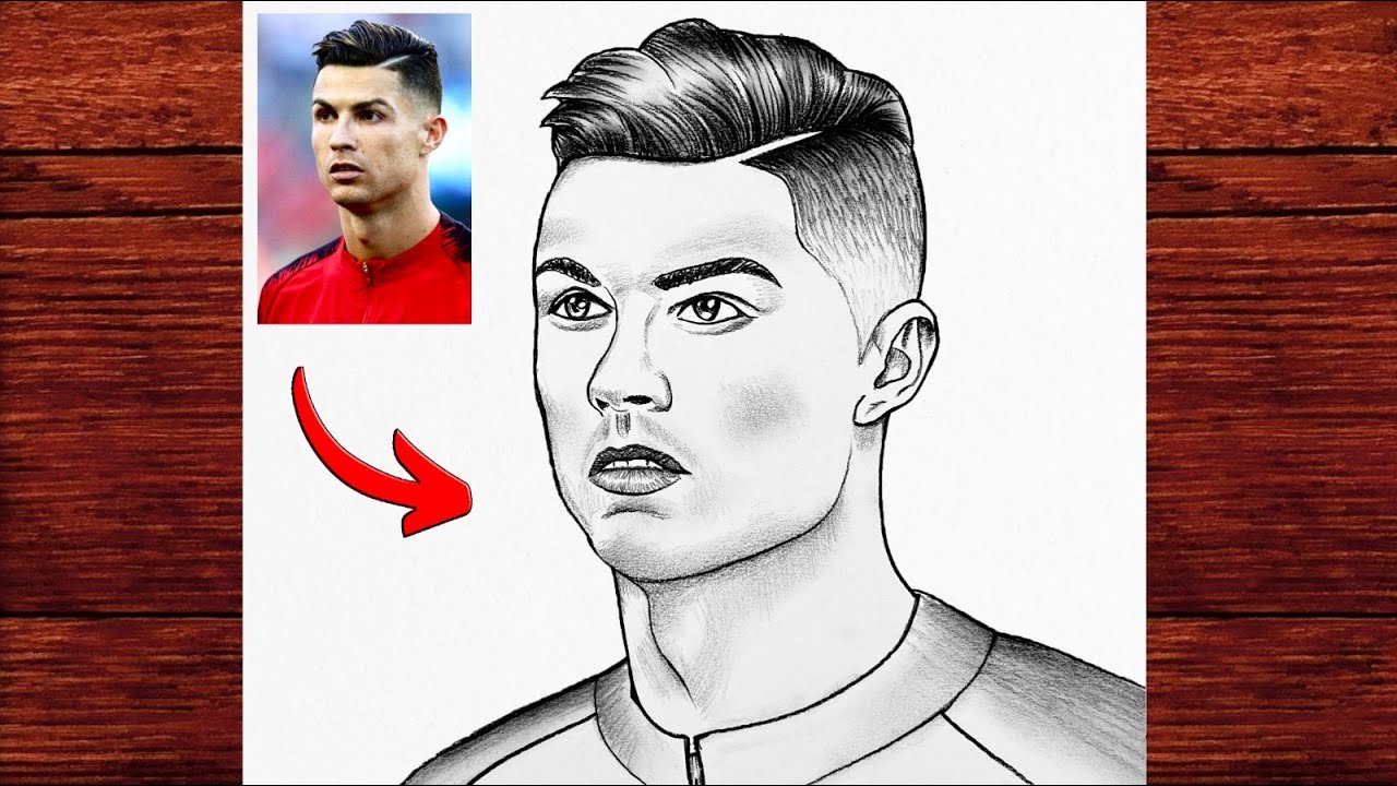 Cristiano Ronaldo (CR7) Drawing Tutorial | Realistic Pencil Sketch Step ...