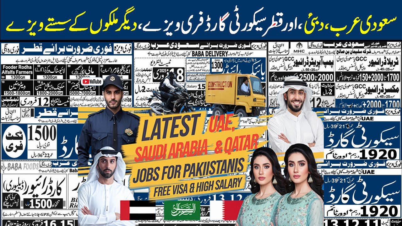 Latest UAE, Saudi Arabia & Qatar Jobs & Free Visa Updates for ...