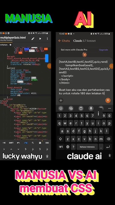 Manusia Vs Ai Coding Tutorialcoding Htmlcssjavascript Youtube