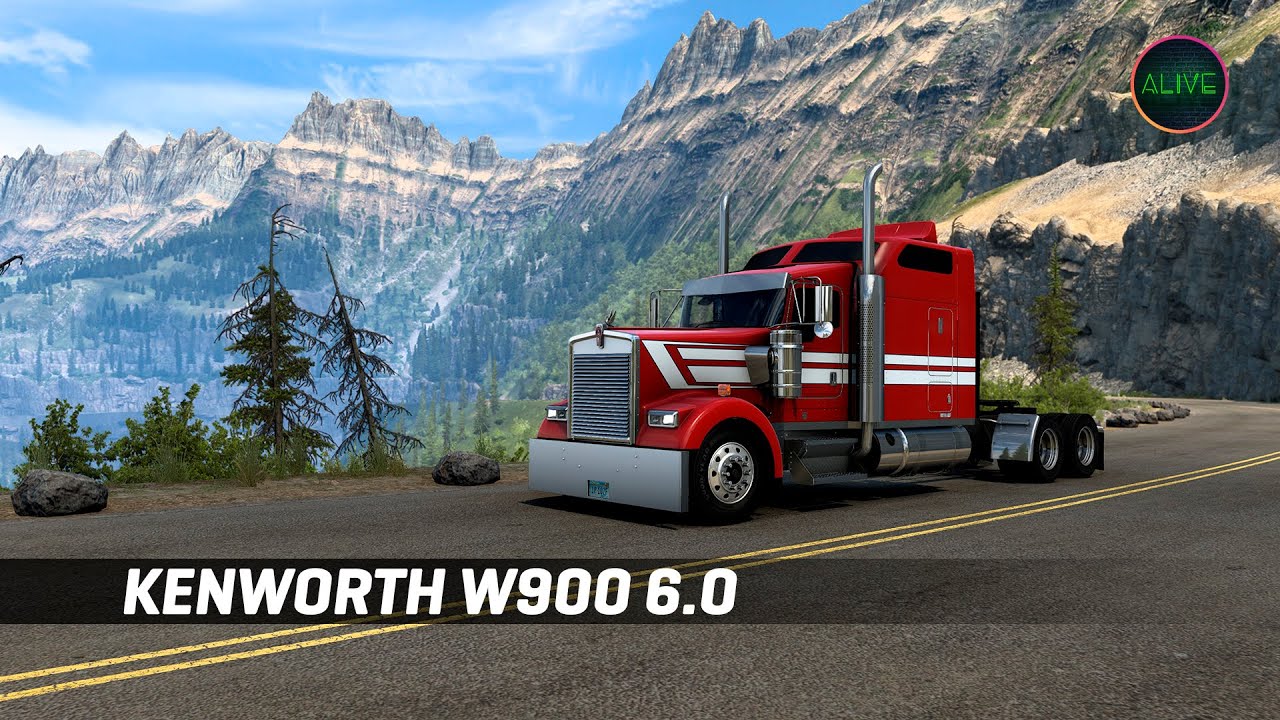 KENWORTH W900 6.0 (jon-ruda) - ОБЗОР МОДА ДЛЯ #ATS 1.45 - YouTube