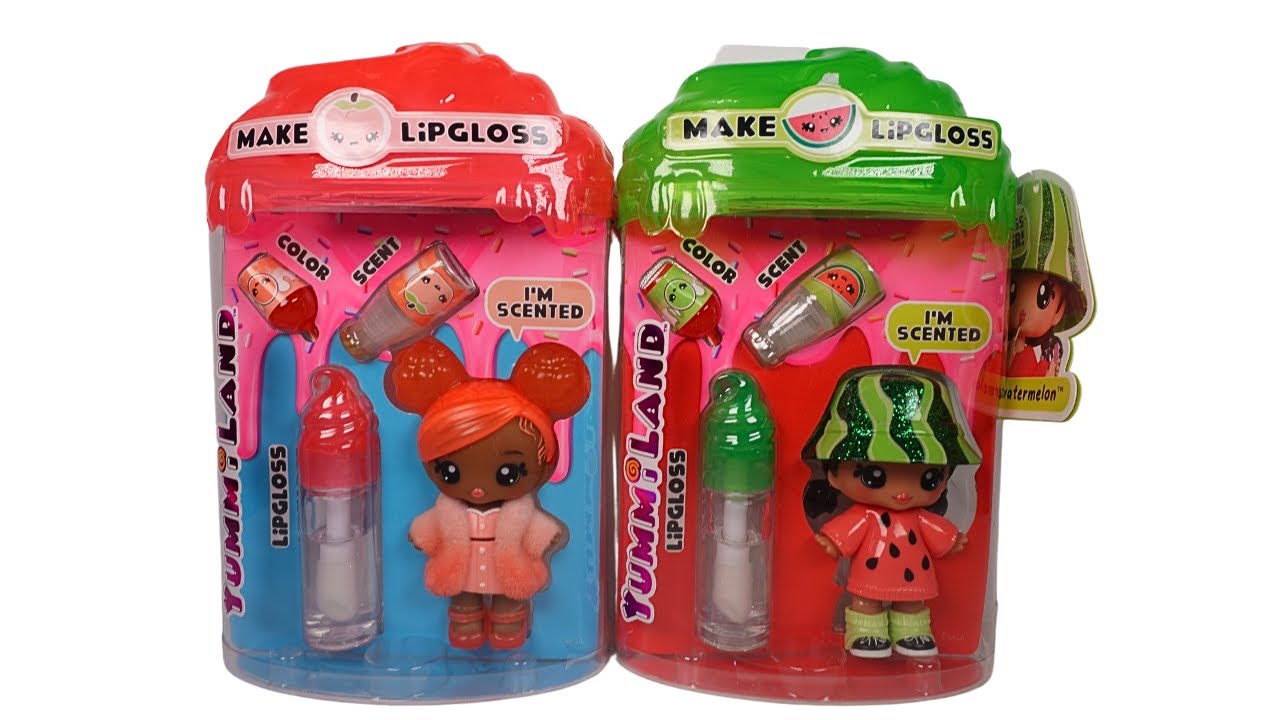 YummiLand Lip Gloss Maya Watermelon and Piper Peach Doll Unboxing ...