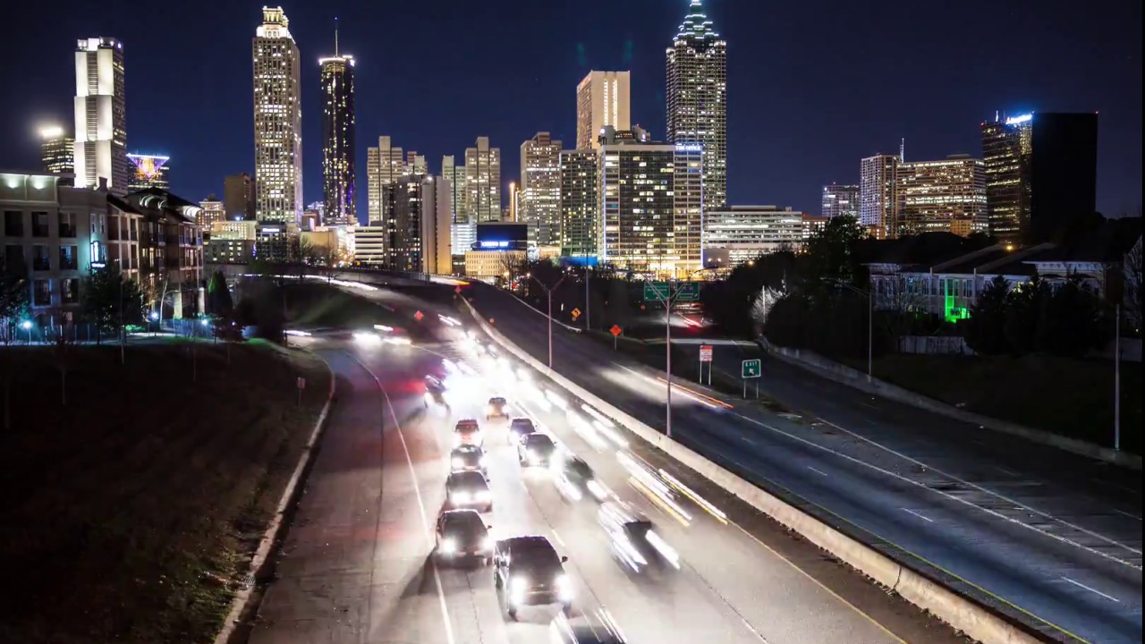 Atlanta Night Motion Blur Time Lapse - YouTube