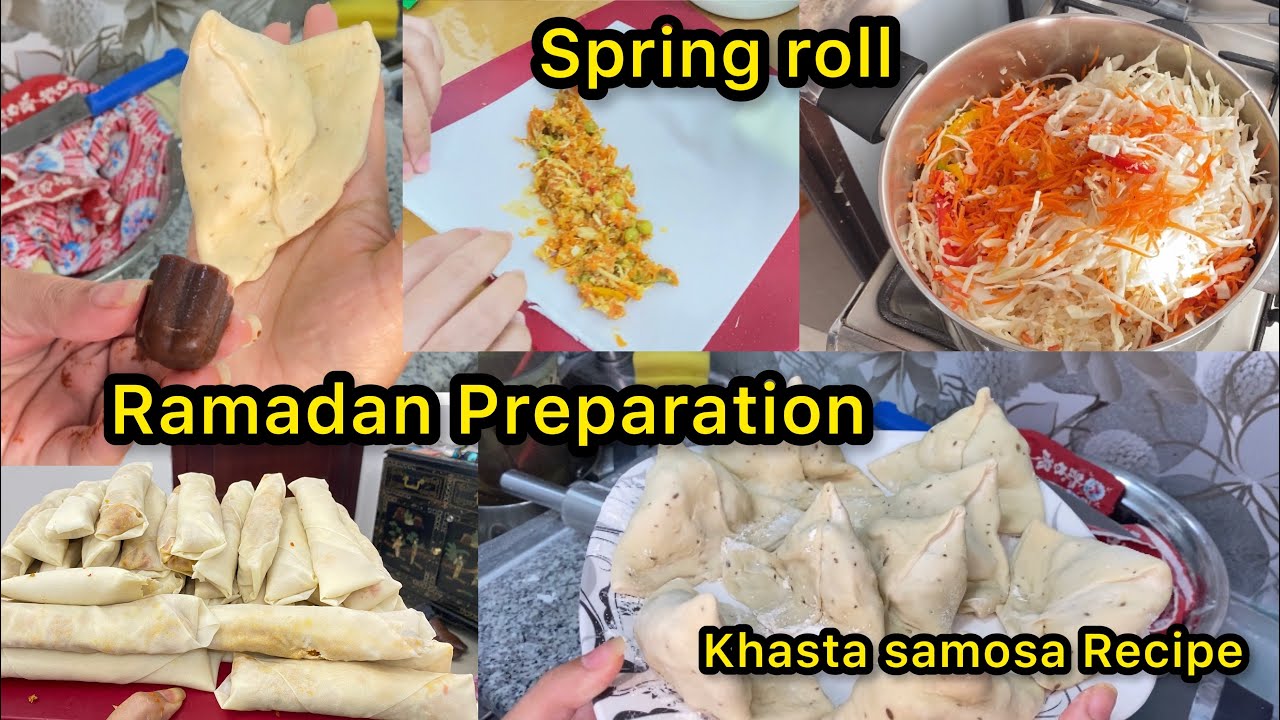 Ramadan preparation VLOG #03. Khasta samosa pati & Spring roll recipe ...
